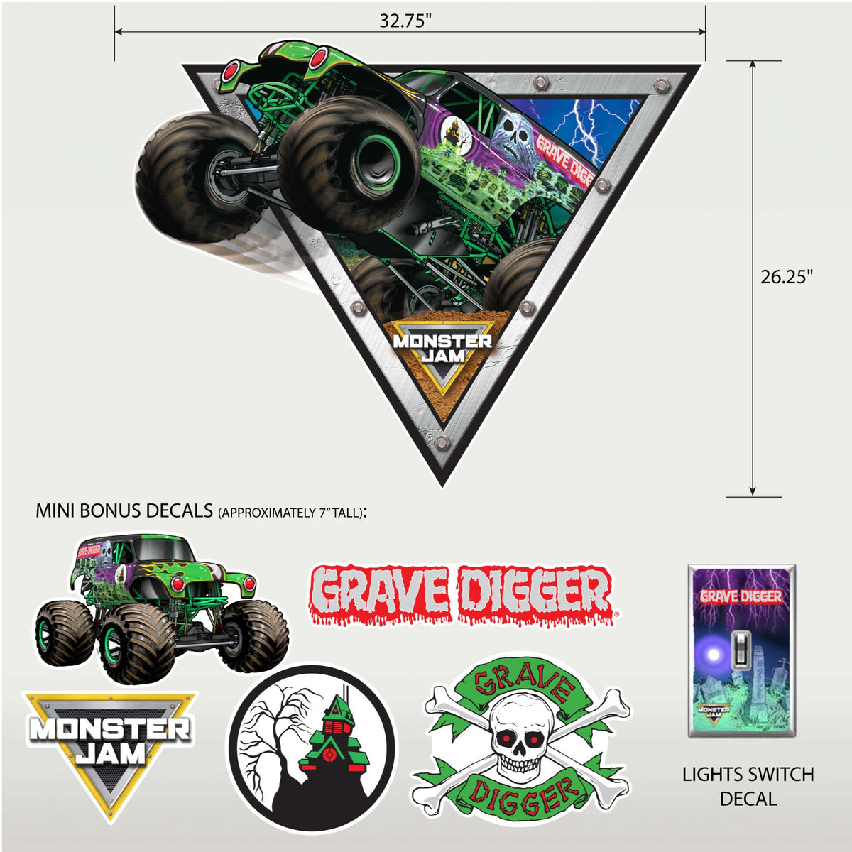 Grave Digger Removable Wall Decal – Prime Party