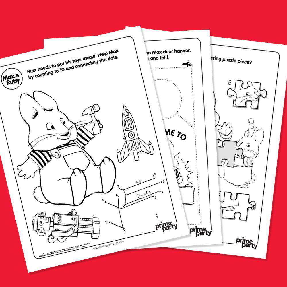 Max & Ruby Activity Sheets – Prime Party