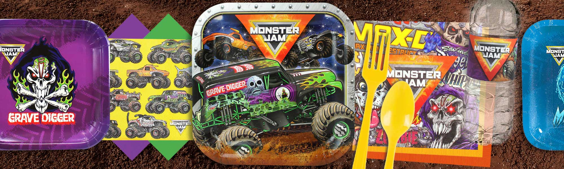 Monster Jam Party Supplies | Grave Digger, Max-D & More | Prime Party