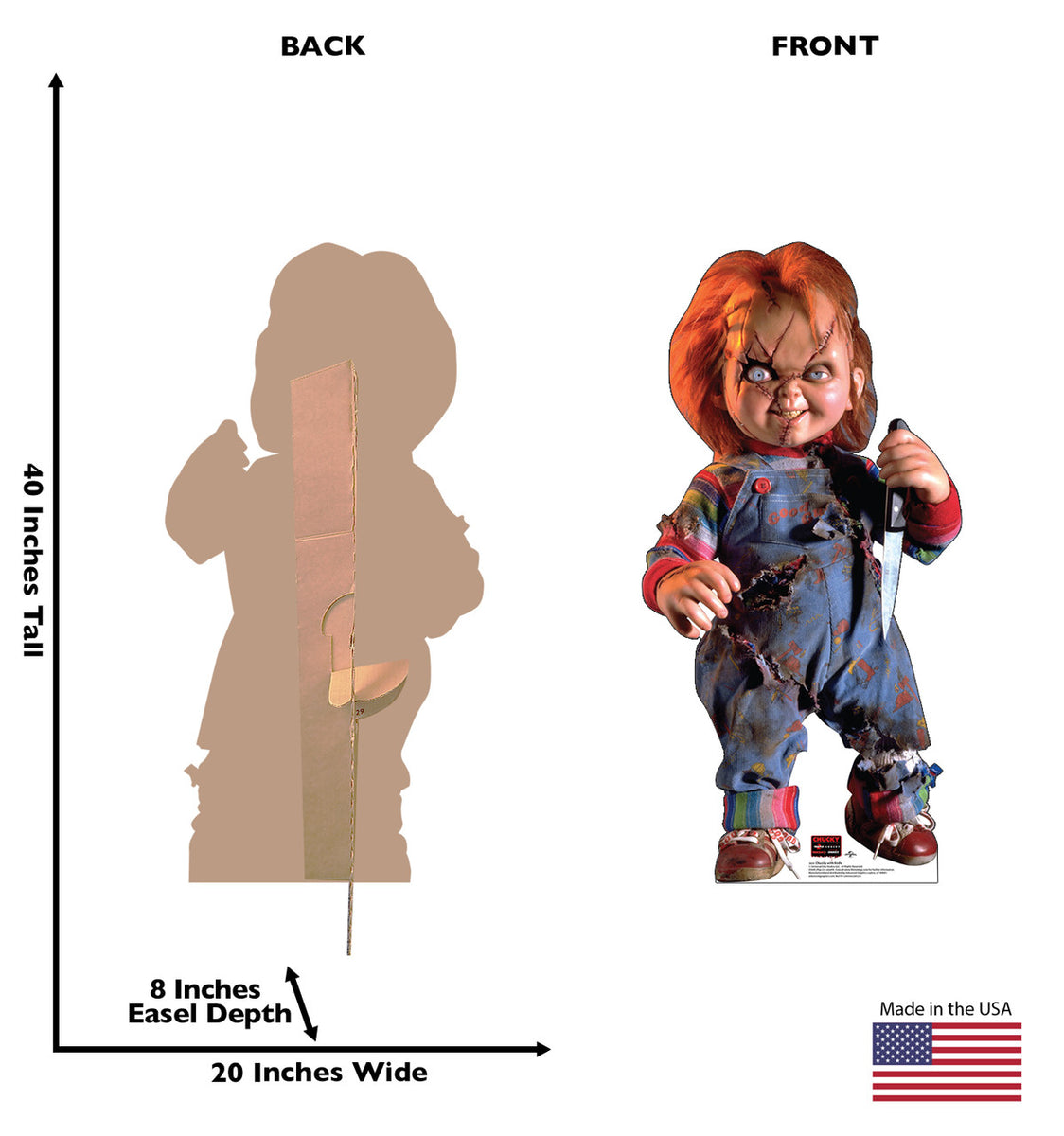 Life-size Cardboard Cutout of Chucky with Knife – Prime Party