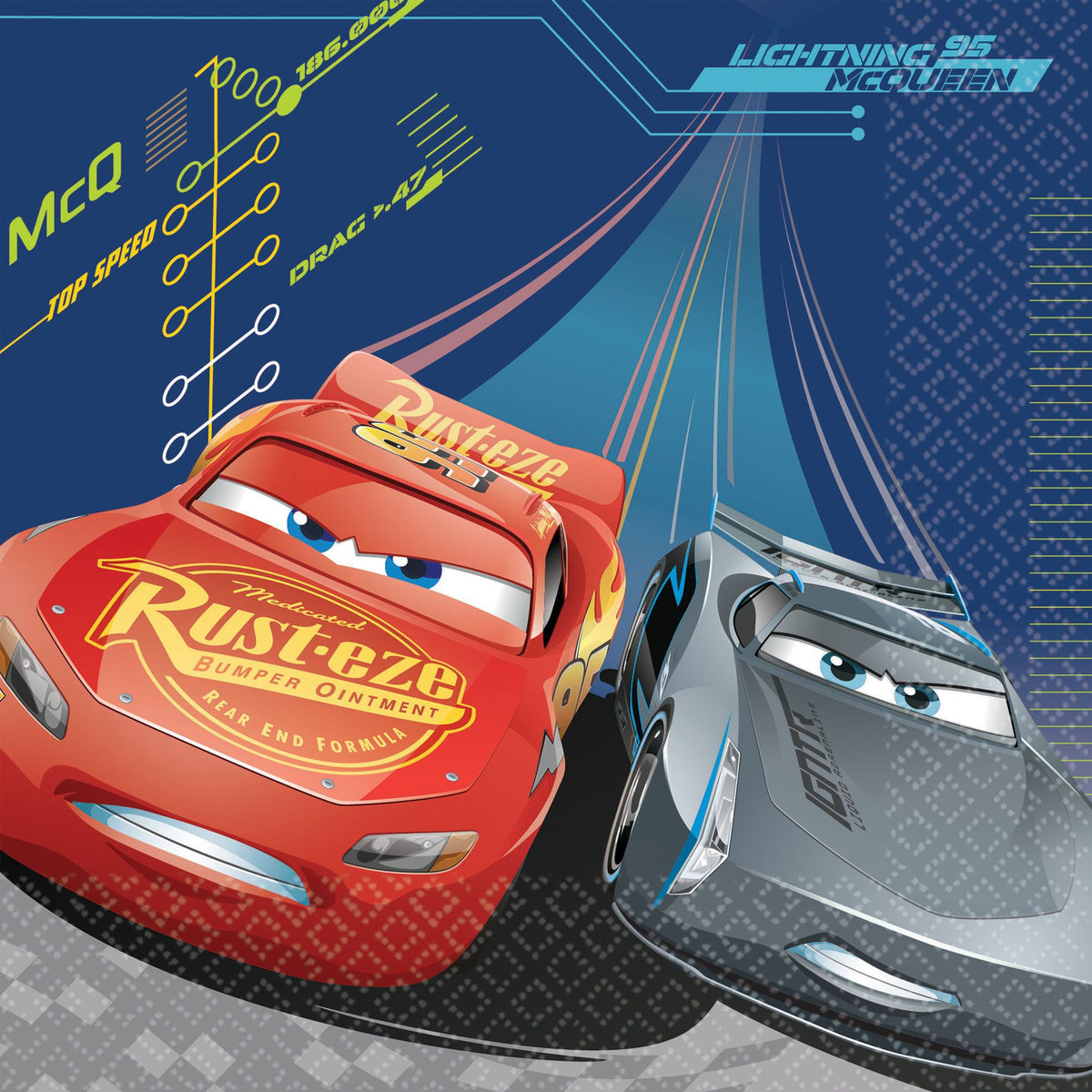 Cars 3 Lunch Napkins 3-Ply (Set of 16) – Prime Party