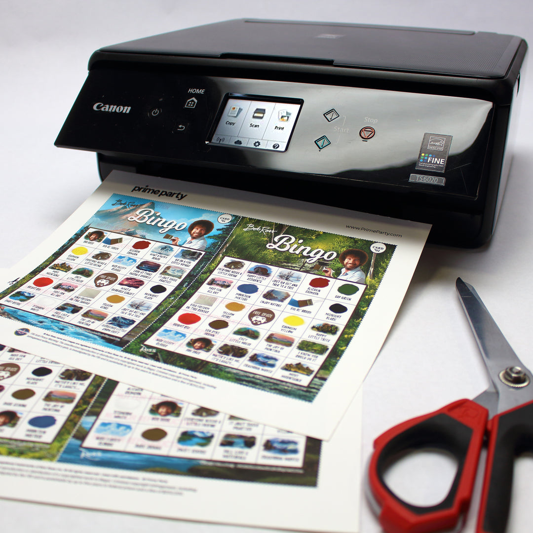 Bob Ross Bingo Cards 25-40 Digital Download – Prime Party