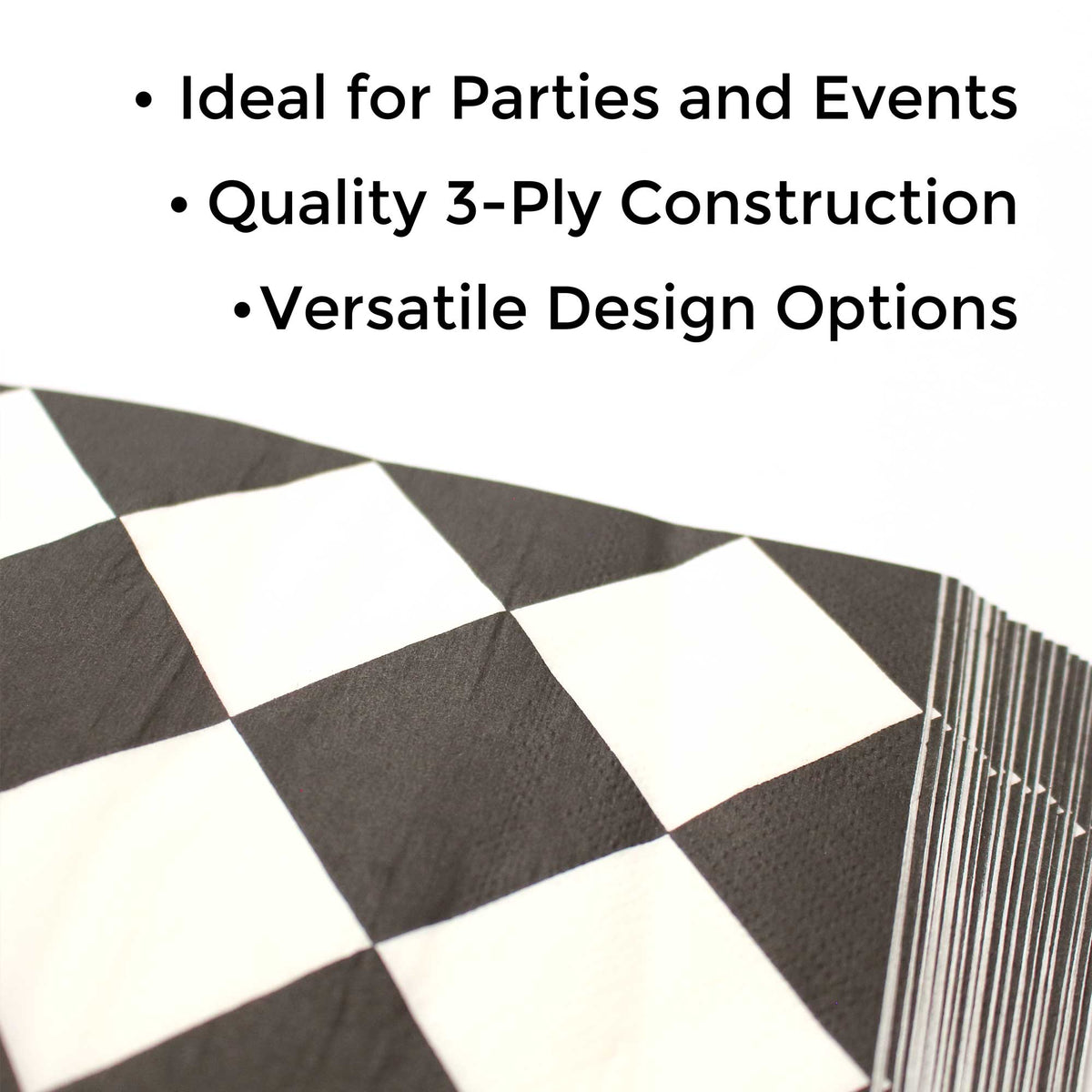 Black and White Checkered Napkins (20-pack) – Prime Party