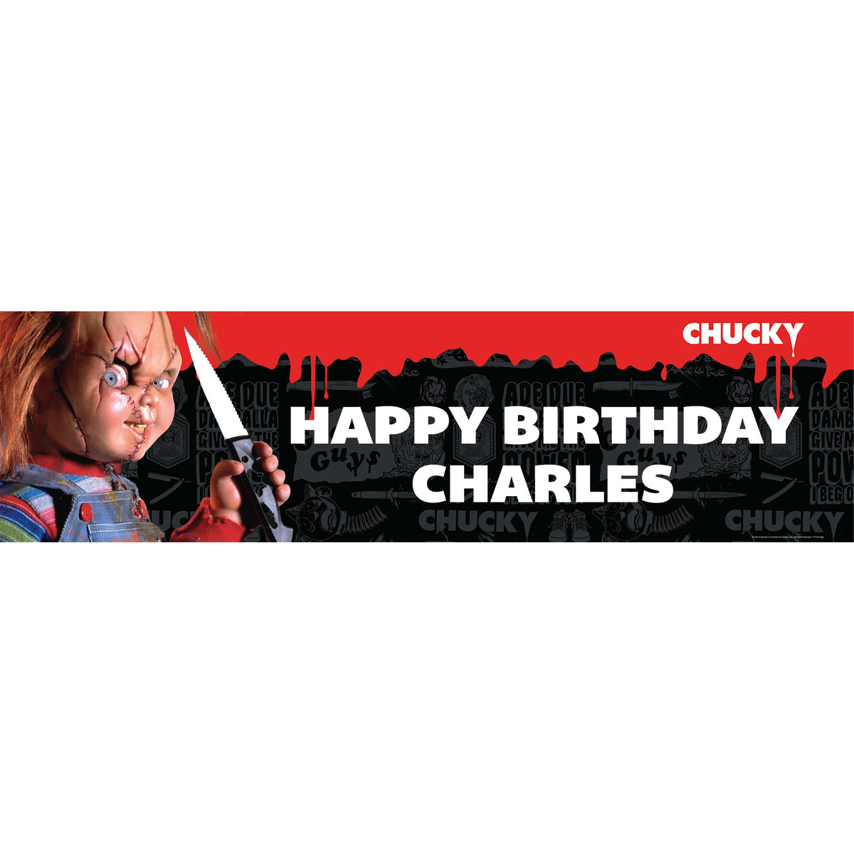 Chucky Bloody Personalized Vinyl Banner – Prime Party