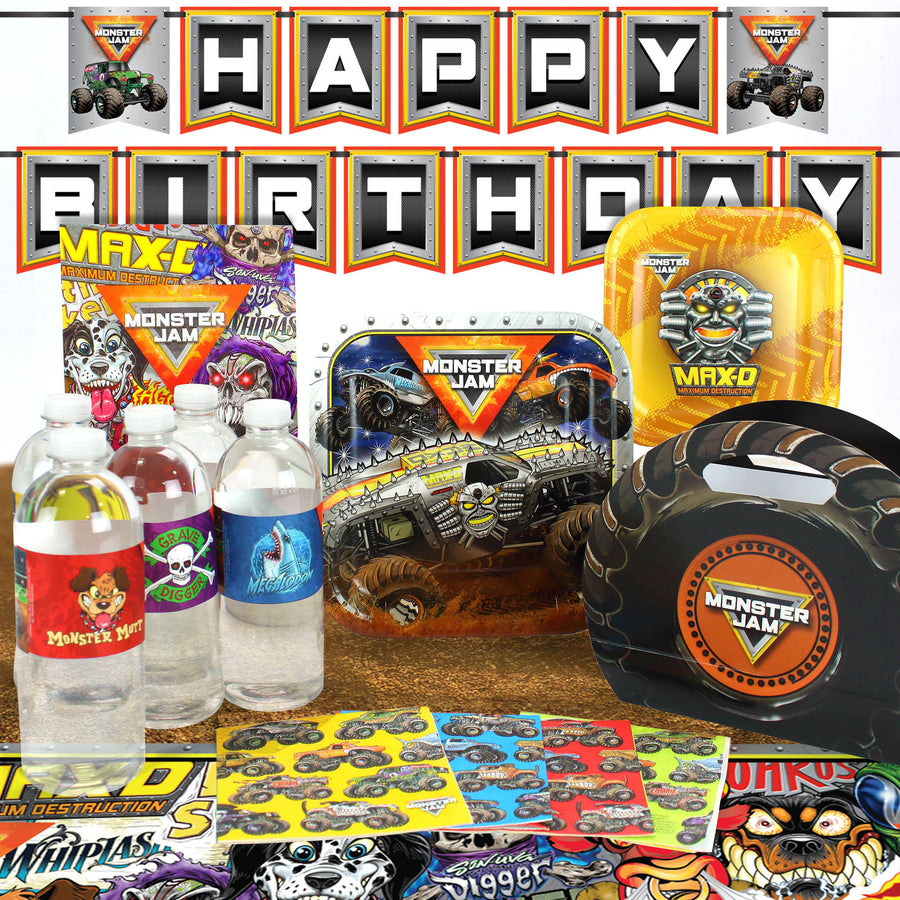 Monster Jam Party Supplies | Monster Truck Birthday Decorations | Prime ...