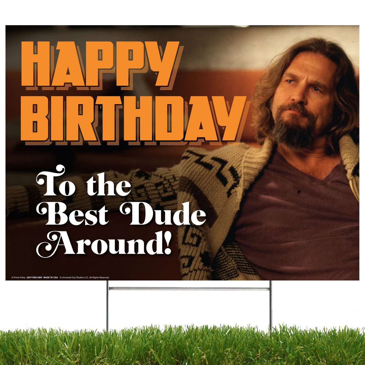 Big Lebowski Yard Sign with Lawn Stakes, Happy Birthday to the Best Du ...