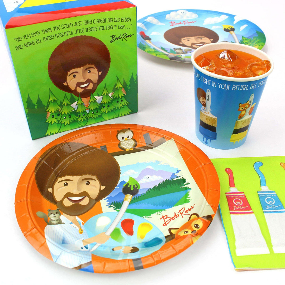 Bob Ross and Friends Dessert Plates (8 Pack) | Prime Party