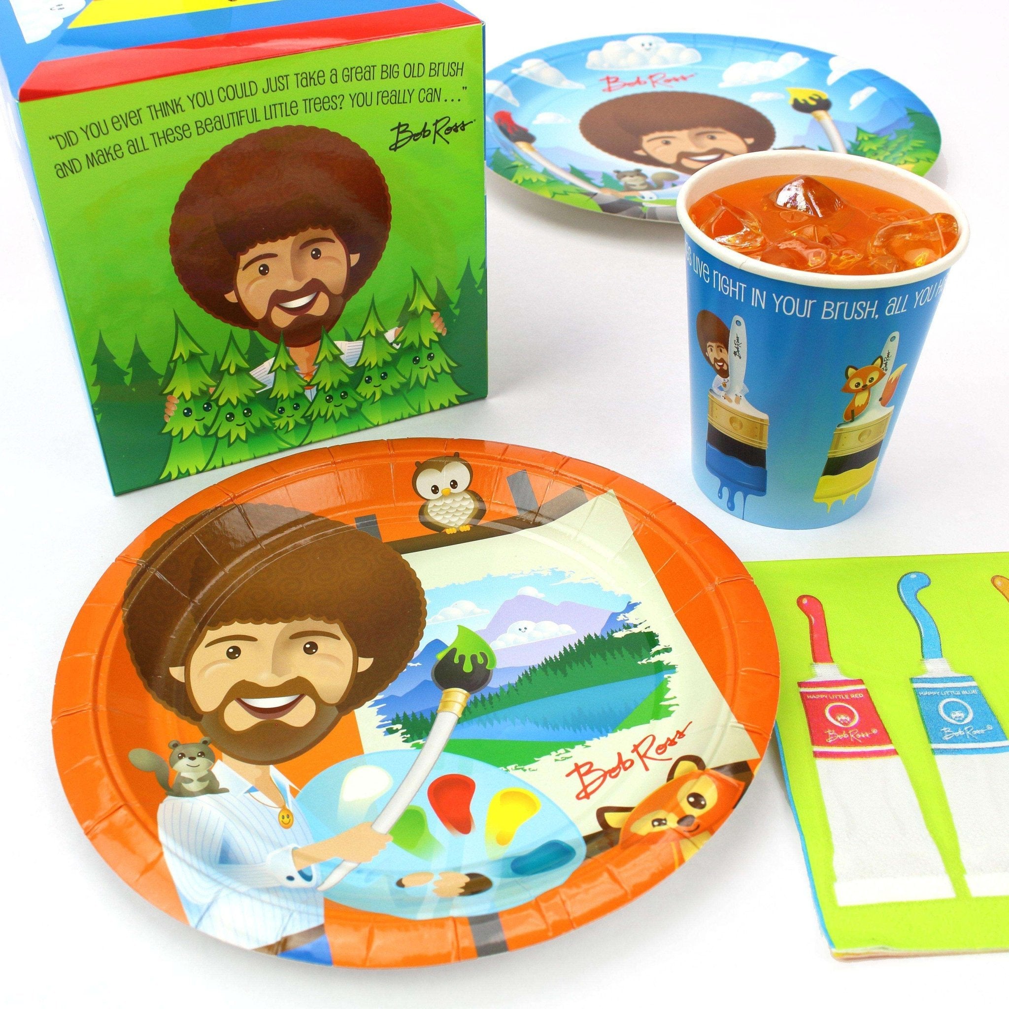 Bob Ross and Friends Dessert Plates (8 Pack) | Prime Party