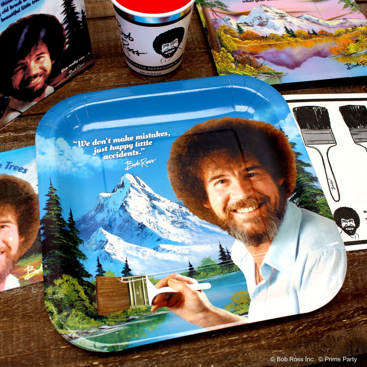 Bob Ross Classic Dinner Plates (8 Pack) | Prime Party