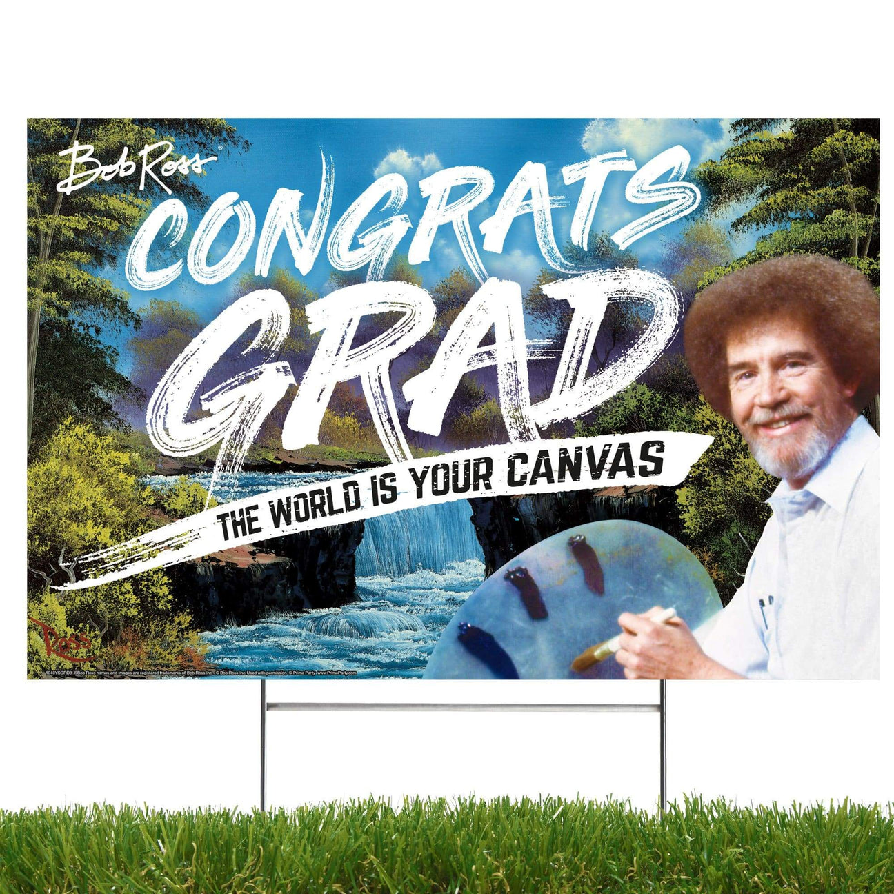 Bob Ross Congrats Grad, Graduation Yard Sign – Prime Party