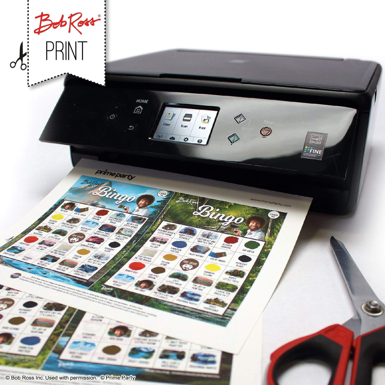 Bob Ross Printable Bingo Game – Prime Party