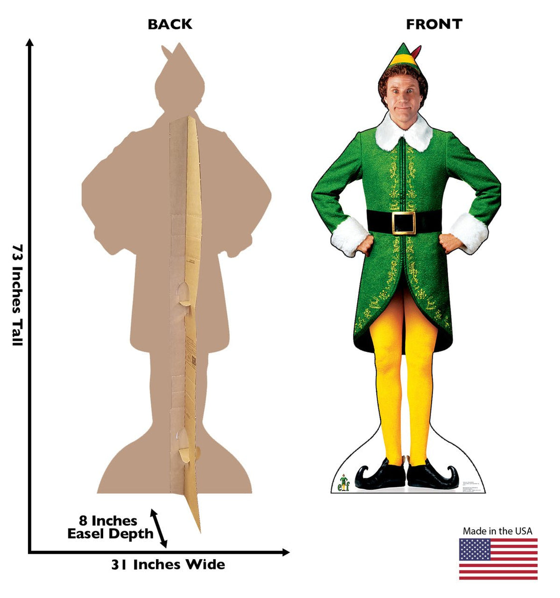 Buddy the Elf - Movie Elf - Cardboard Cutout – Prime Party