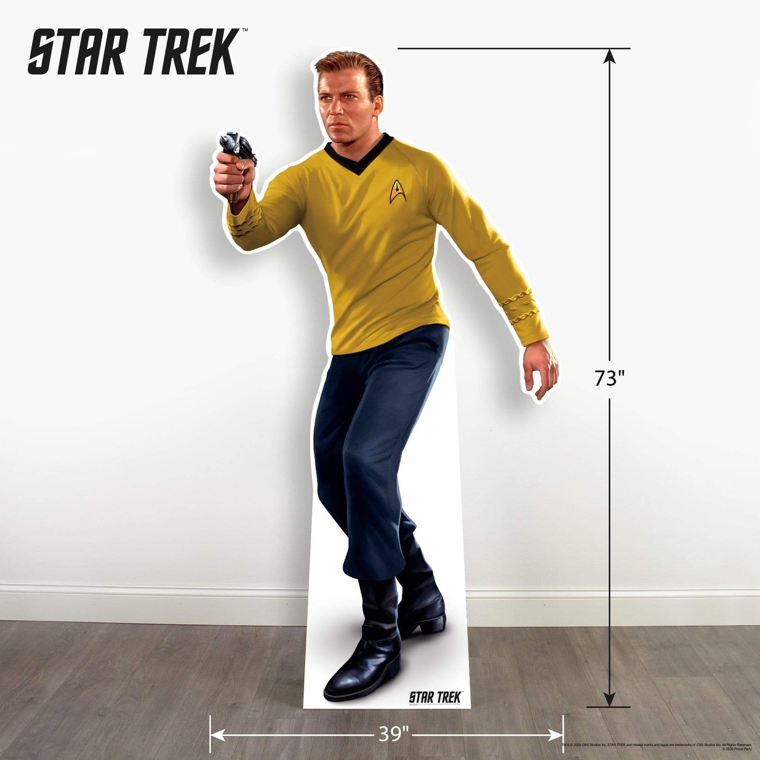 Captain Kirk with Taser Life-Size Cardboard Cutout | Prime Party