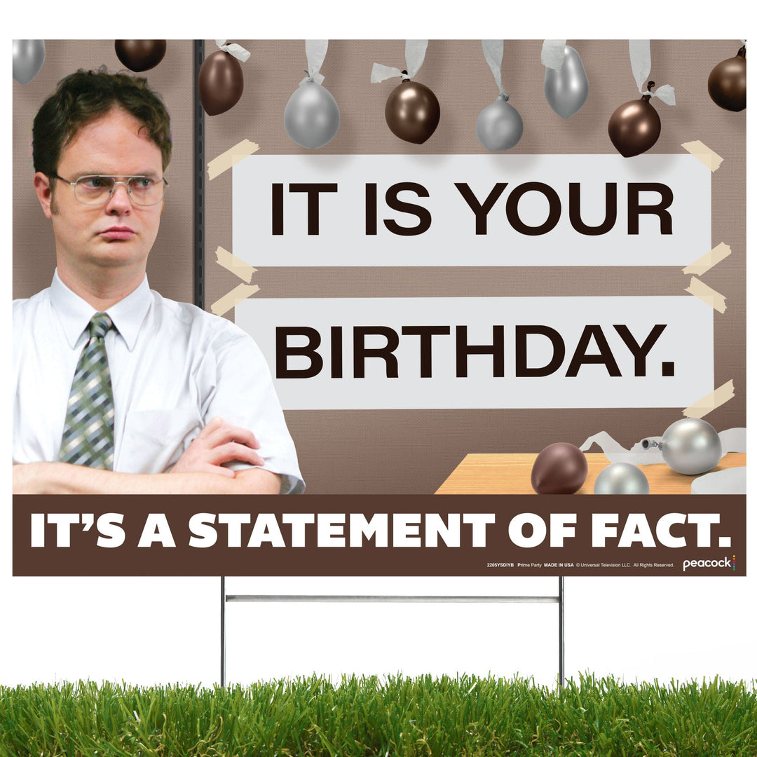 The Office Yard Sign with Dwight Schrute, Happy Birthday! False ...