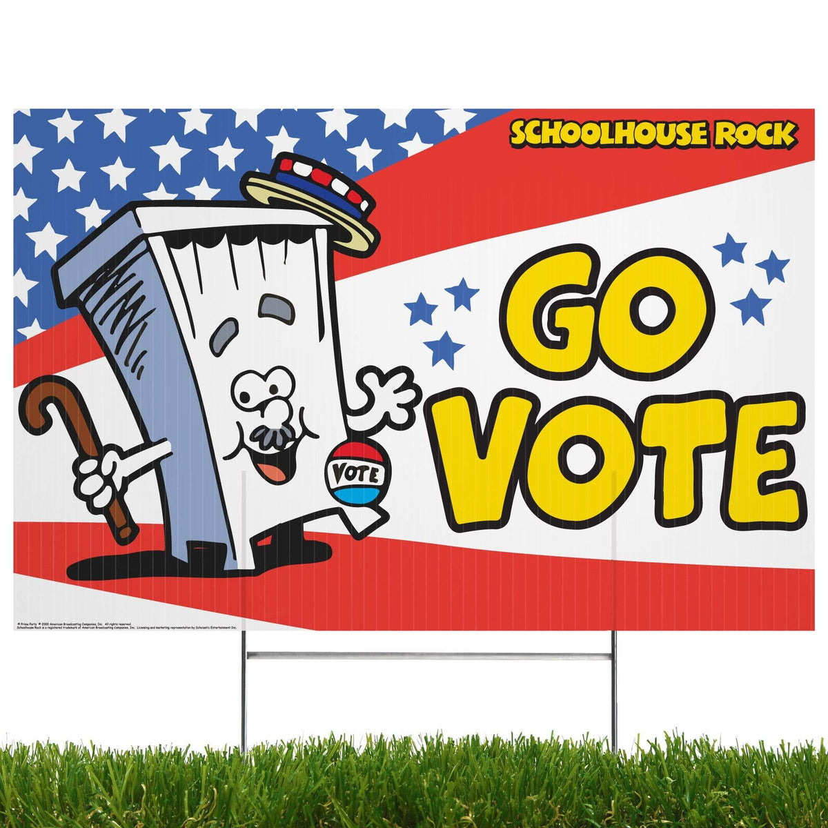 Go Vote- Booth | Yard Sign with Lawn Stakes, Schoolhouse Rock – Prime Party