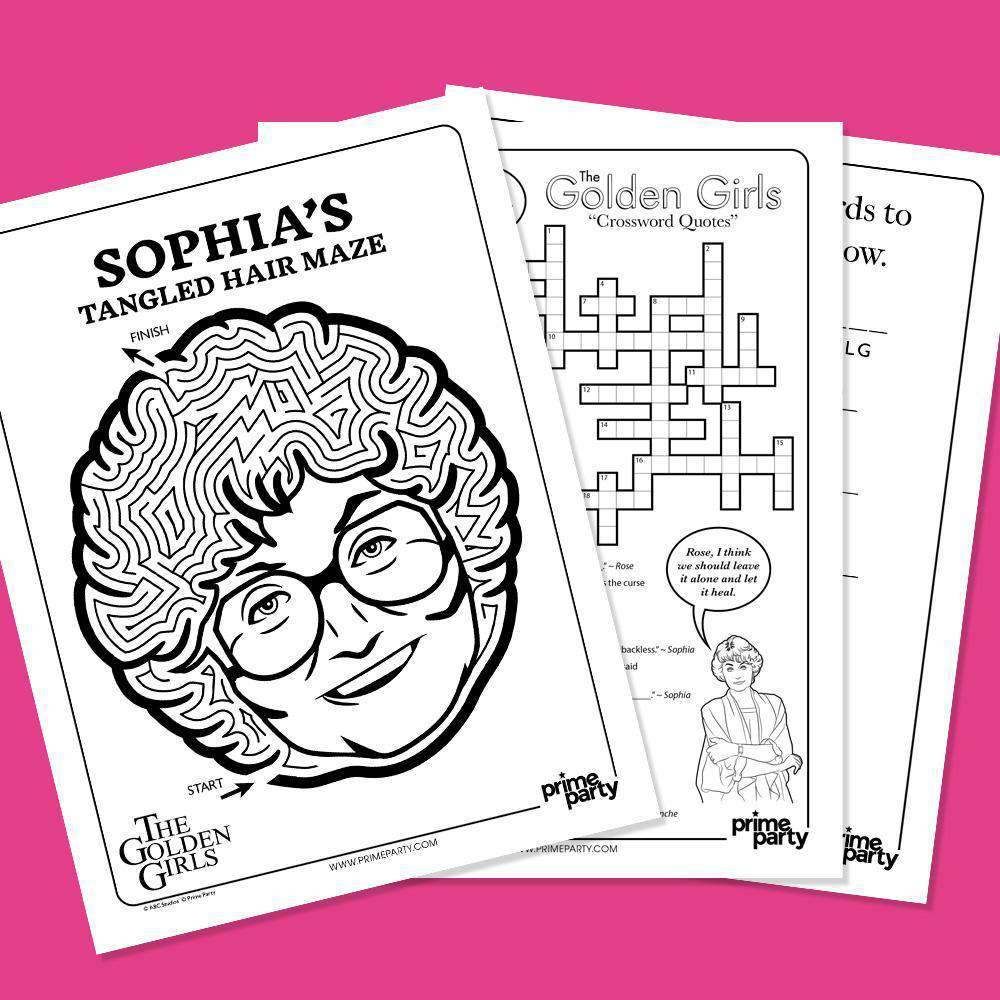 Free Printable | Golden Girls Games & Activities | Prime Party