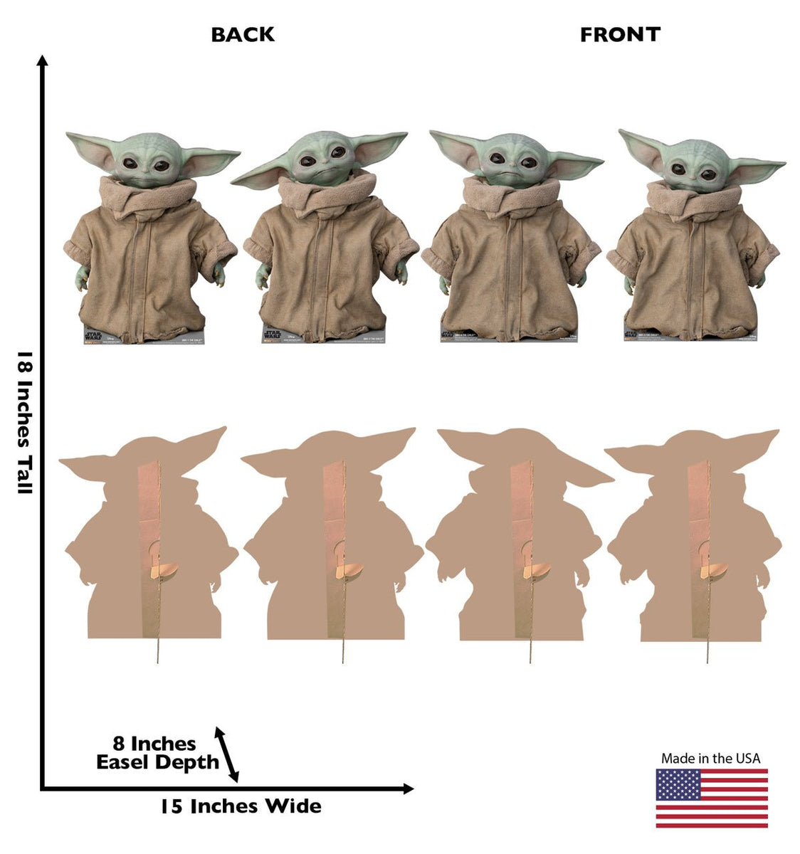 Grogu "The CHILD" Set of 4 Cardboard Cutouts – Prime Party