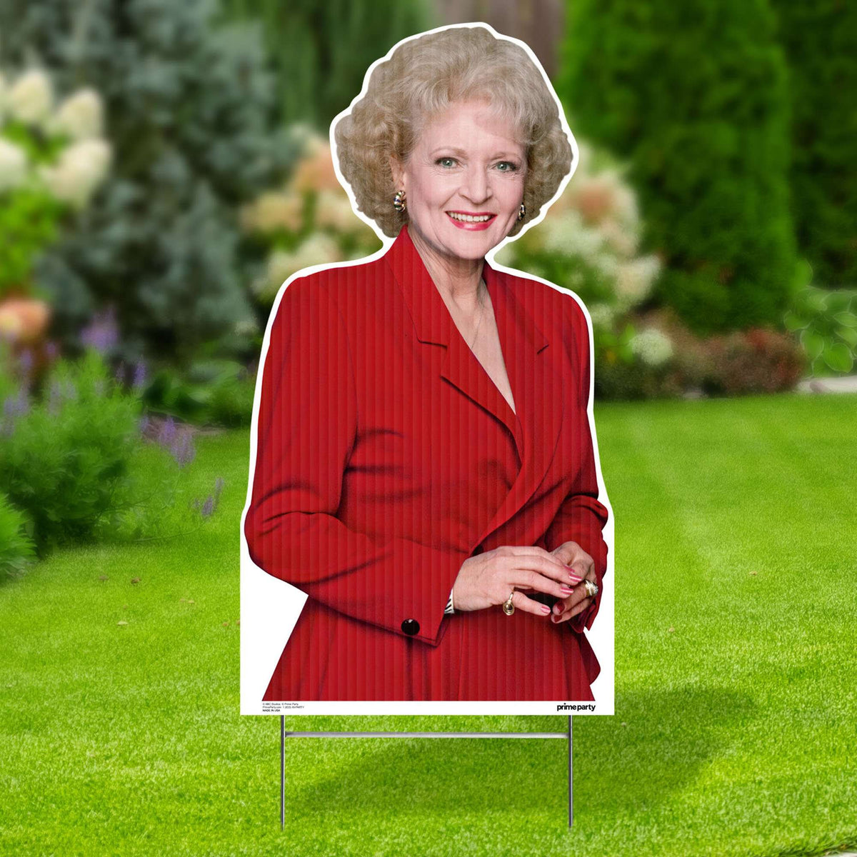 Single Rose Betty White Sign | Betty White Yard Sign – Prime Party