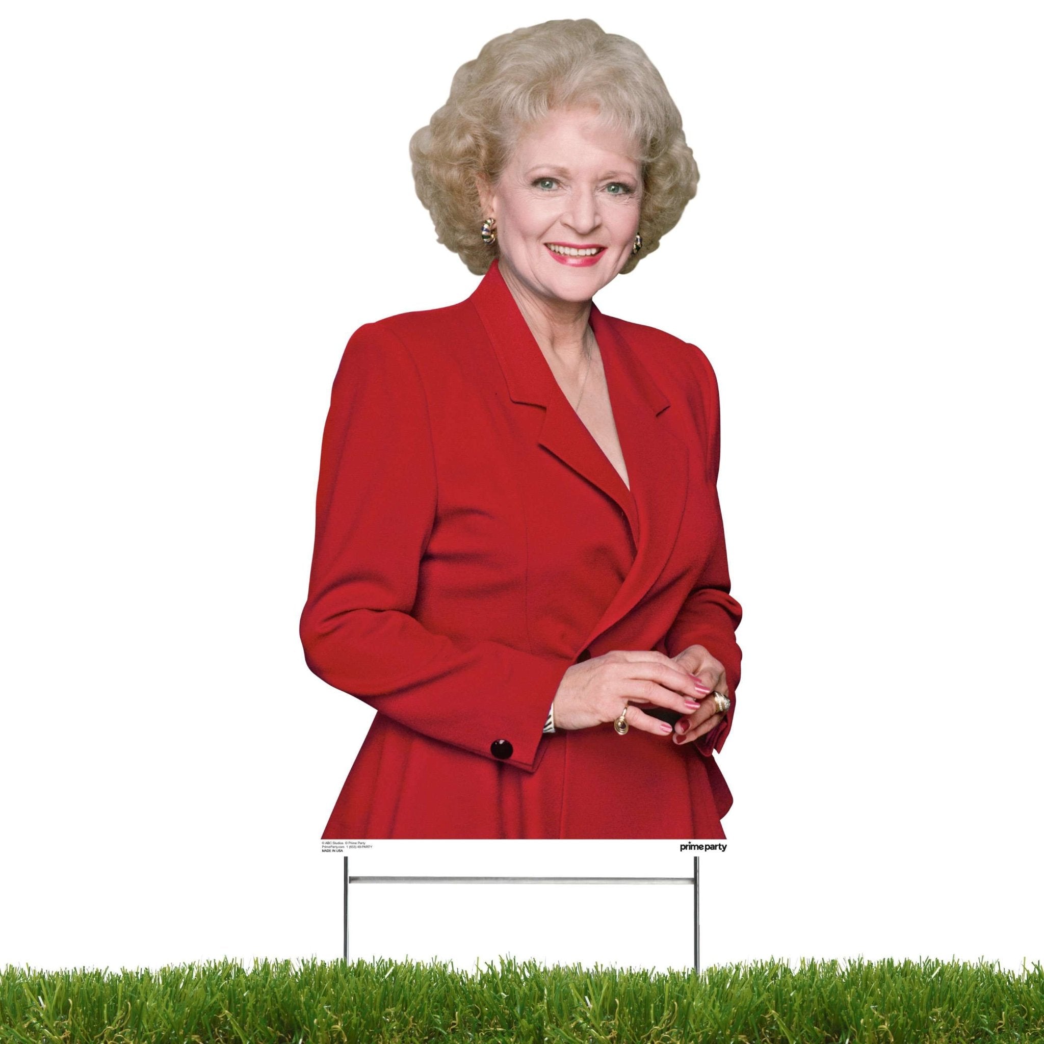 Single Rose Betty White Sign | Betty White Yard Sign – Prime Party