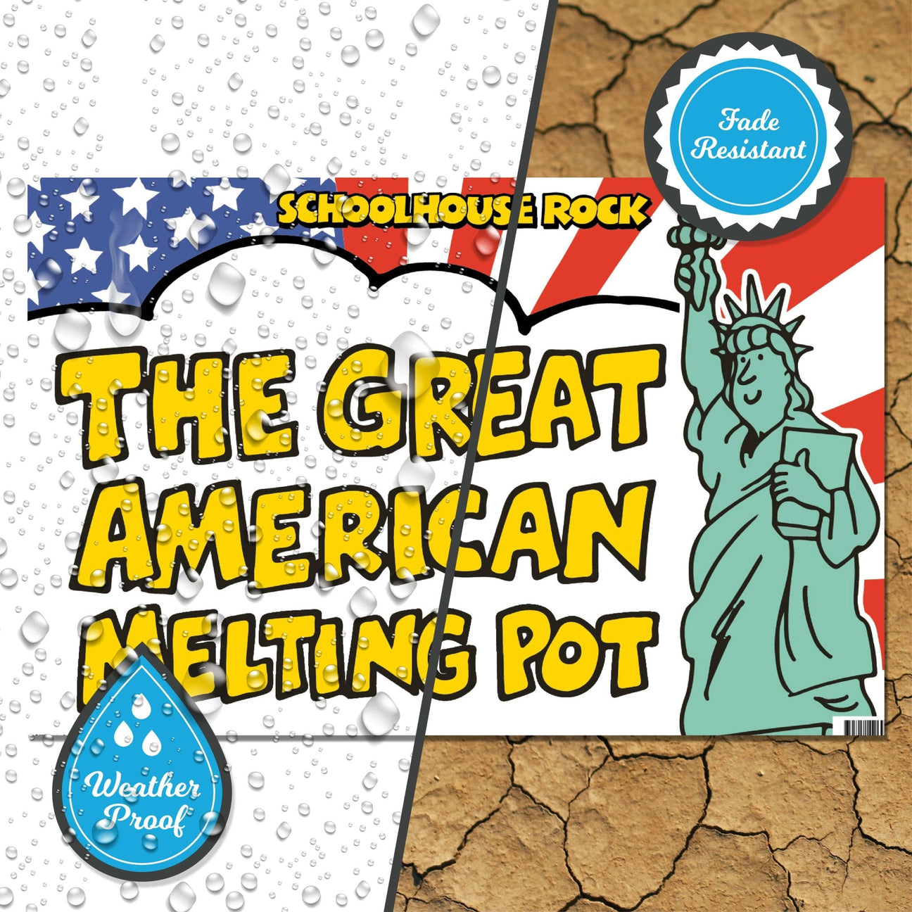 The Great American Melting Pot | Yard Sign with Lawn Stakes, Schoolhou ...